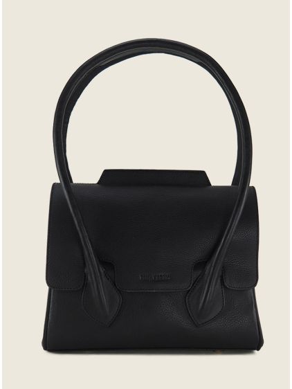 Colette S Art Déco Noir - sac à main cuir noir femme | PAUL MARIUS