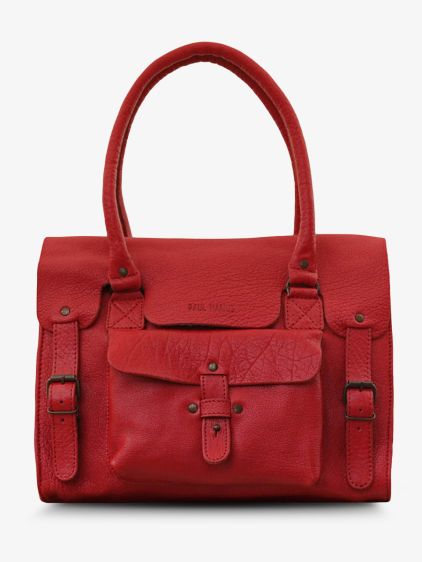 LeRive Gauche M Rouge Carmin - sac bandoulière cuir femme Rouge | PAUL ...